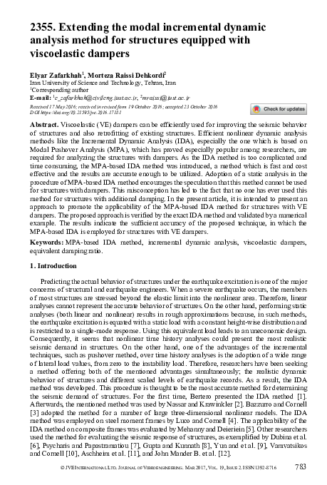 Pdf Mpa Based Ida For Structures With Dampers