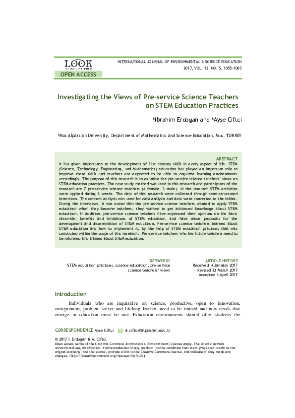 (PDF) Investigating the Views of Pre-Service Science Teachers on STEM ...