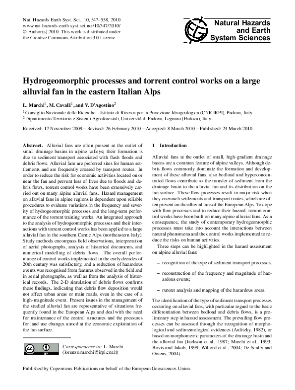 (PDF) Hydrogeomorphic processes and torrent control works on a large ...