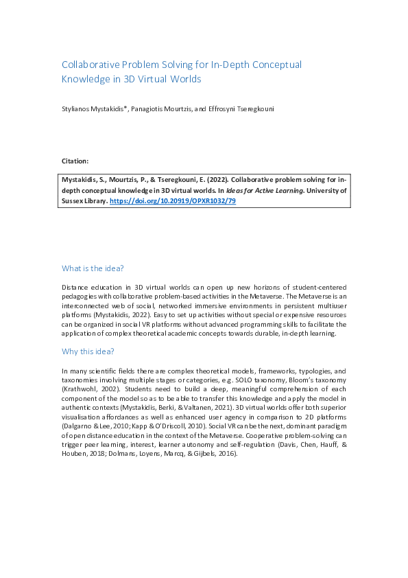 (PDF) Collaborative problem solving for in-depth conceptual knowledge ...