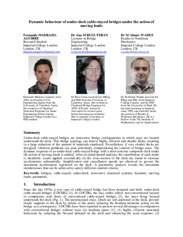 (PDF) Dynamic behaviour of under-deck cable-stayed bridges under the ...