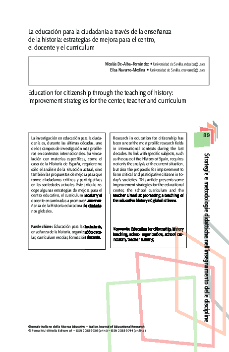 (PDF) La educación para la ciudadanía a través de la enseñanza de la historia: estrategias de ...