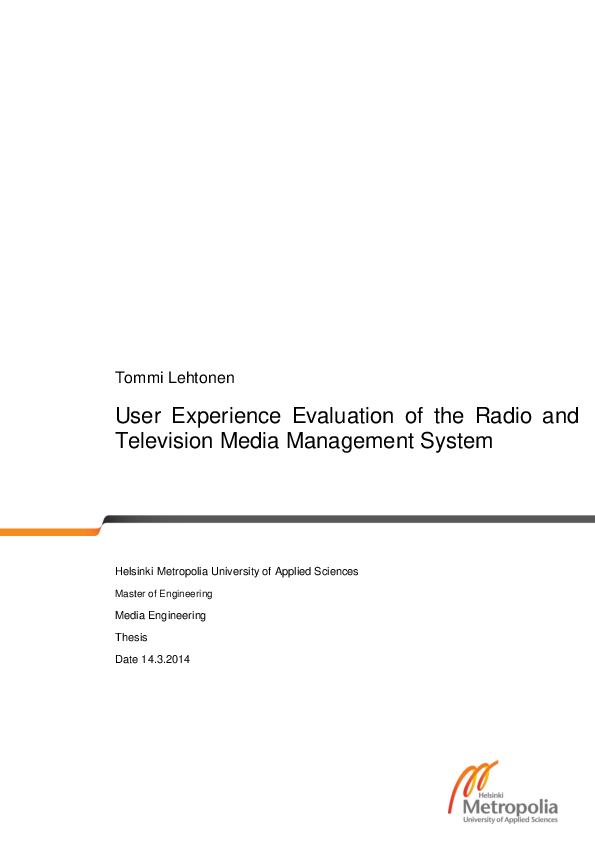 (PDF) User Experience Evaluation of the Radio and Television Media ...