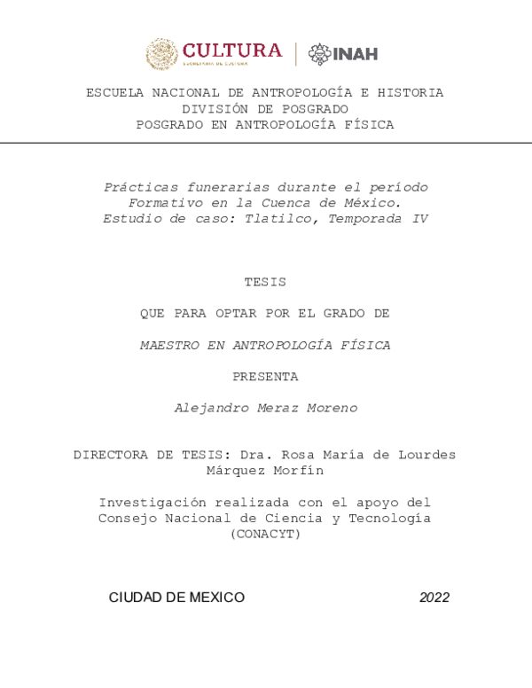 (PDF) Meraz - Tesis Maestría. Prácticas funerarias en la Cuenca de ...
