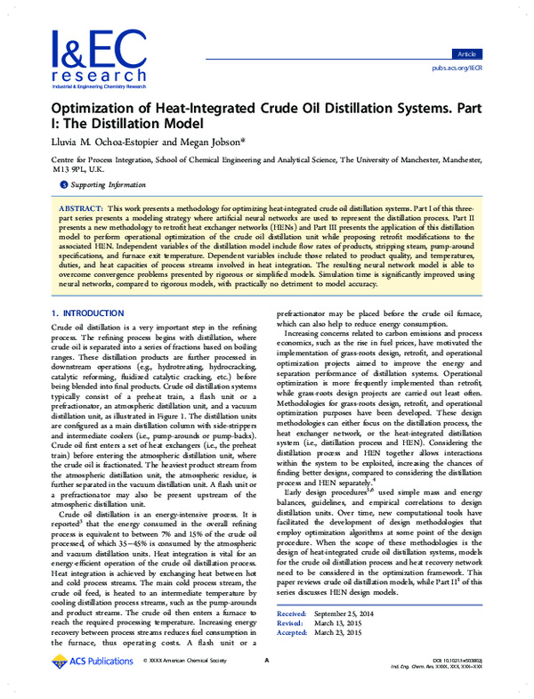 (PDF) Optimization of Heat-Integrated Crude Oil Distillation Systems ...