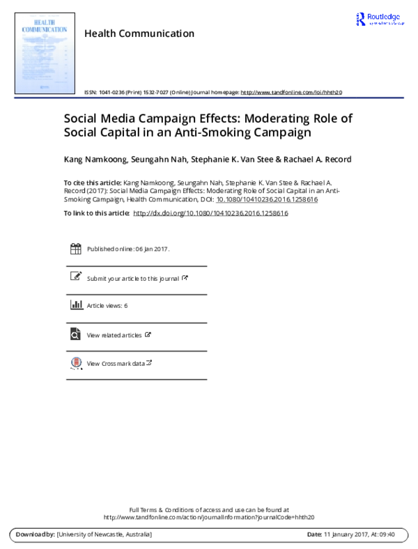 (PDF) Social Media Campaign Effects: Moderating Role of Social Capital ...