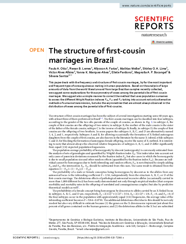 (PDF) The structure of first-cousin marriages in Brazil