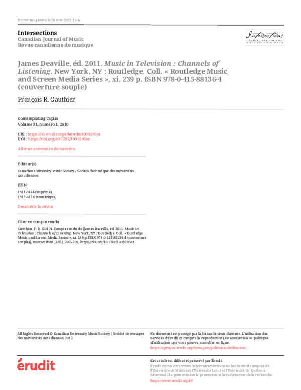 (PDF) Music in Television