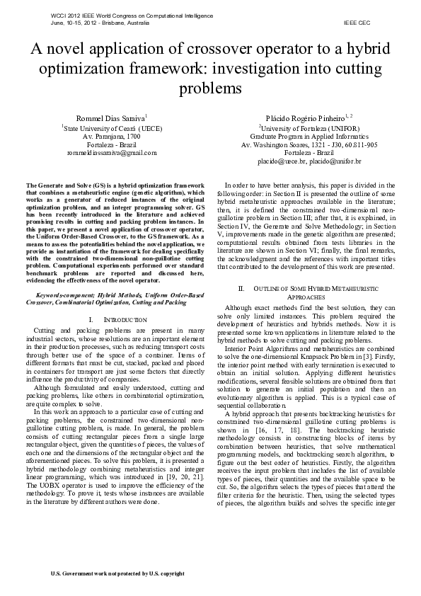 (PDF) A novel application of crossover operator to a hybrid optimization framework ...