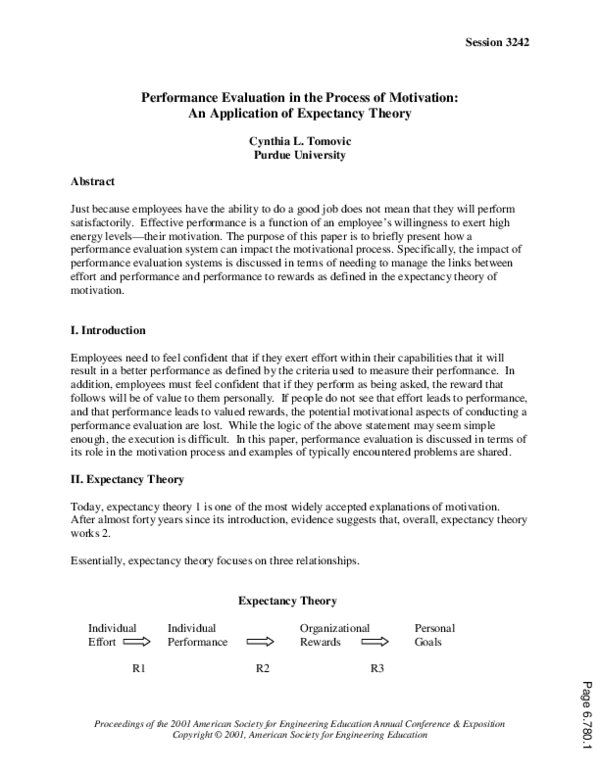 (PDF) Performance Evaluation In The Process Of Motivation: An ...