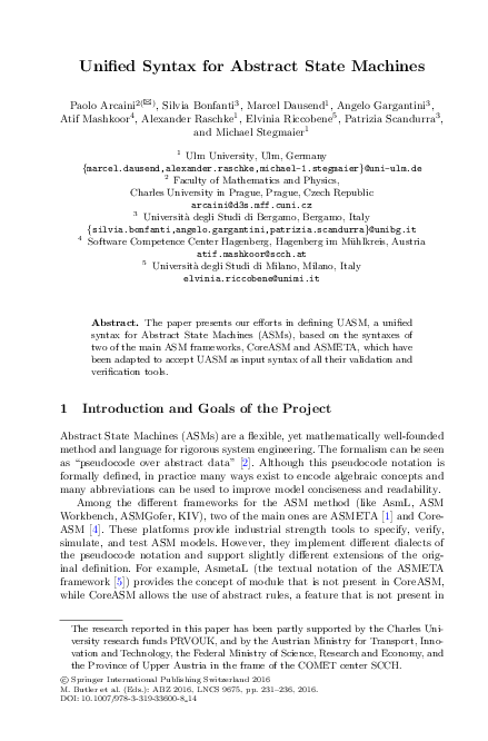 Pdf Unified Syntax For Abstract State Machines