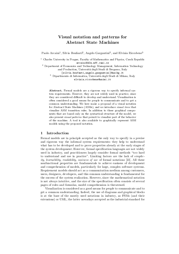 (PDF) Visual Notation and Patterns for Abstract State Machines