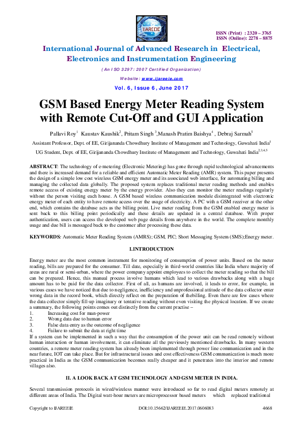 (PDF) GSM Based Energy Meter Reading System with Remote Cut-Off and GUI ...