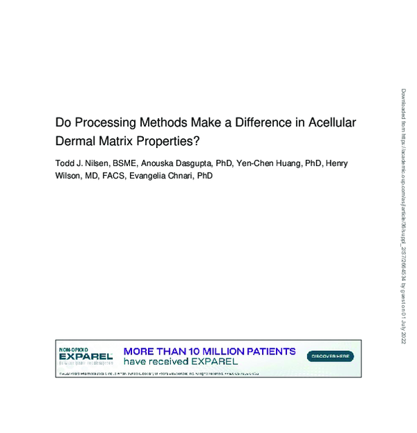 (PDF) Do Processing Methods Make a Difference in Acellular Dermal ...