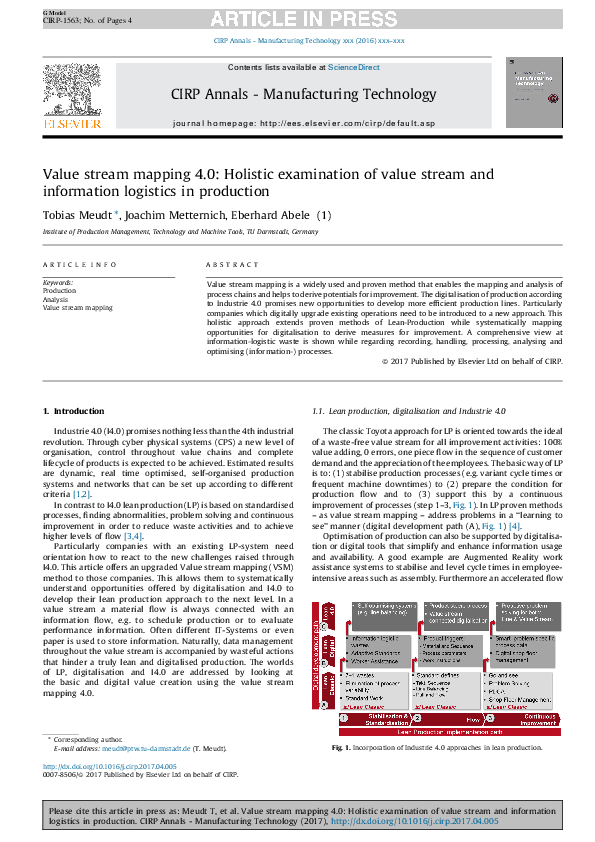 (PDF) Value stream mapping 4.0: Holistic examination of value stream ...