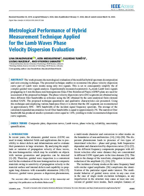 (PDF) Metrological Performance of Hybrid Measurement Technique Applied ...