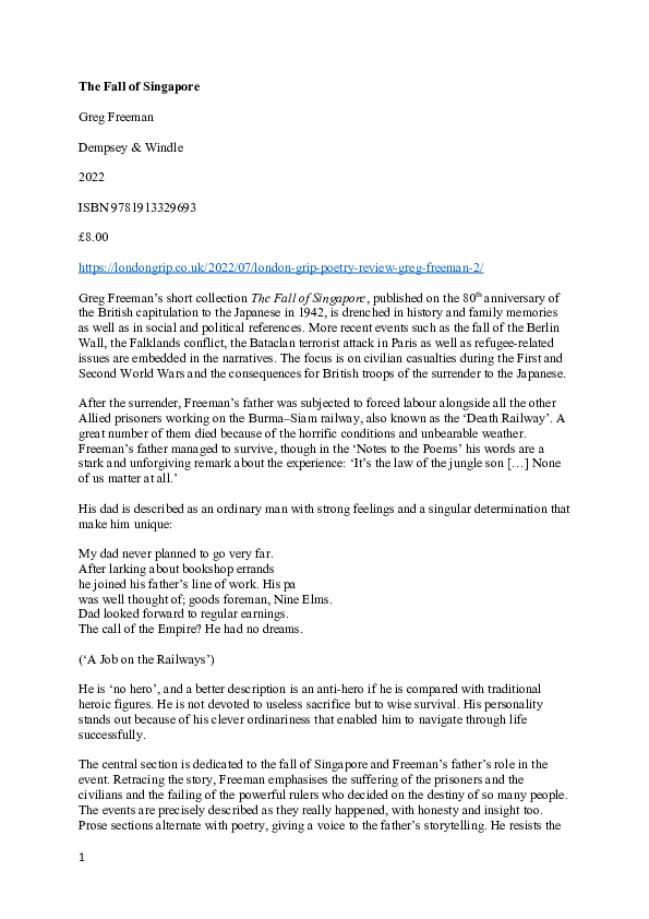 (DOC) The Fall of Singapore