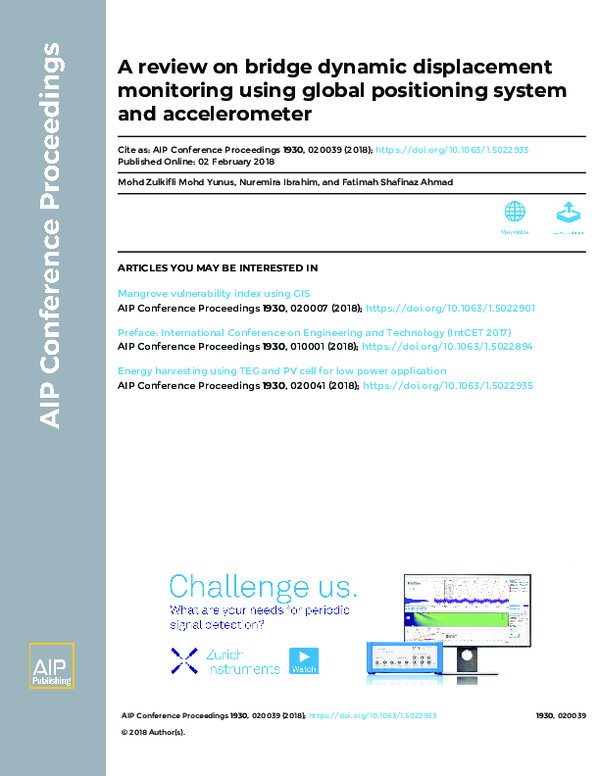 (PDF) A review on bridge dynamic displacement monitoring using global positioning system and ...