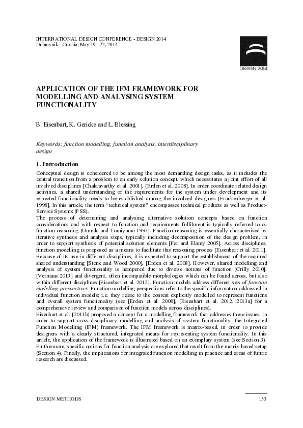 (PDF) Application of the IFM framework for modelling and analysing system functionality ...
