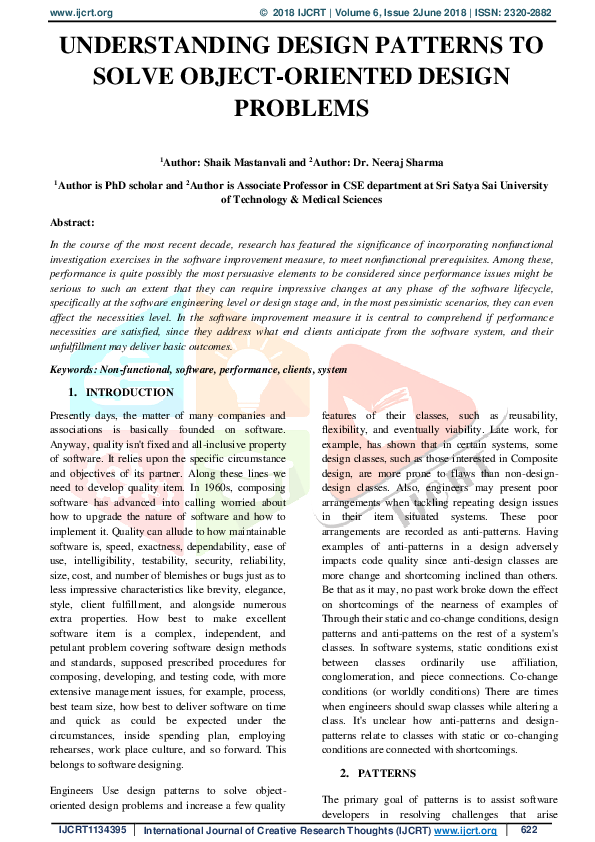 (PDF) Understanding Design Patterns to Solve Object-Oriented Design Problems