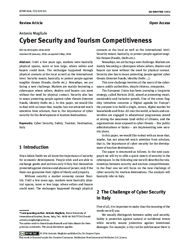 (PDF) Cyber Security and Tourism Competitiveness