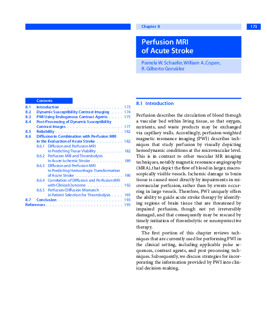 Pdf Perfusion Mri Of Acute Stroke
