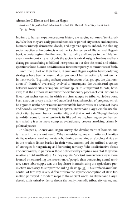 (PDF) Book review: Borders: A Very Short Introduction, written by ...