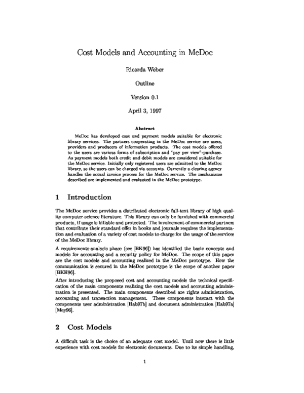 (PDF) Cost models and accounting in MeDoc