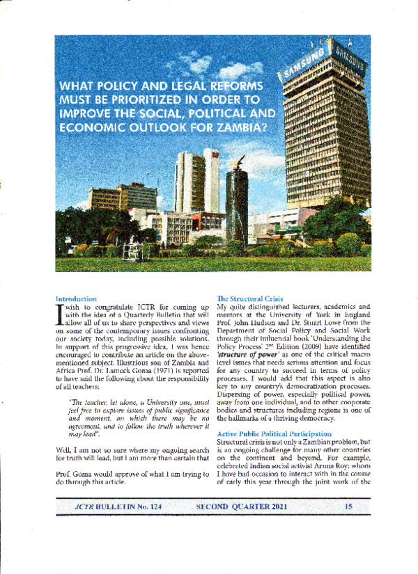 (PDF) What Policy and Legal Reforms MUST be Prioritized in order to ...