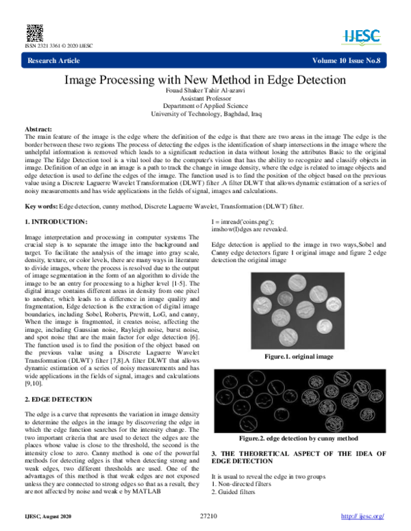 Pdf Image Processing With New Method In Edge Detection