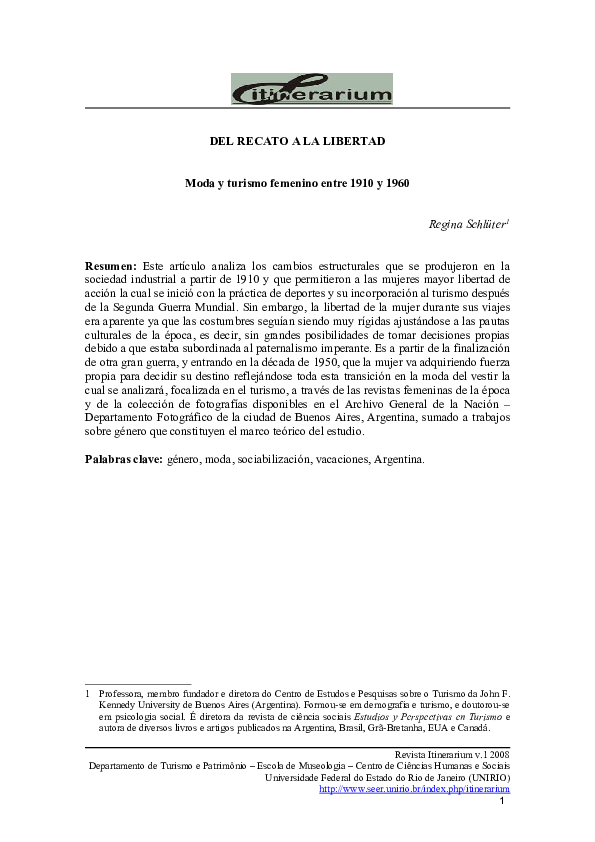 (PDF) DEL RECATO A LA LIBERTAD - Moda y turismo femenino entre 1910 y 1960