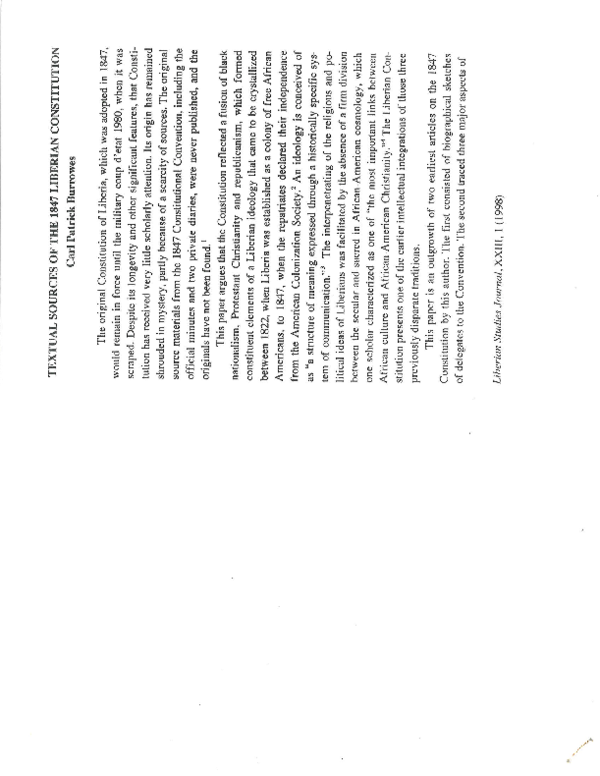 (PDF) Textual Sources of the 1847 Liberian Constitution