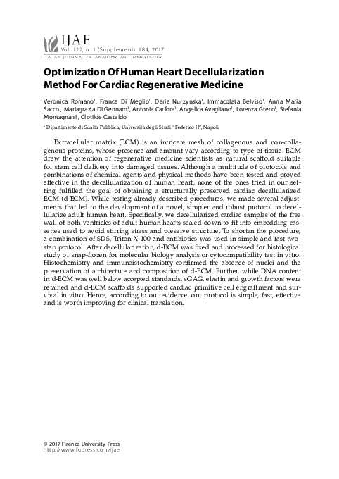 Pdf Optimization Of Human Heart Decellularization Method For Cardiac