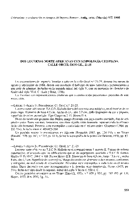 (PDF) Dos lucernas norte-africanas con simbologia cristiana .Calle ...