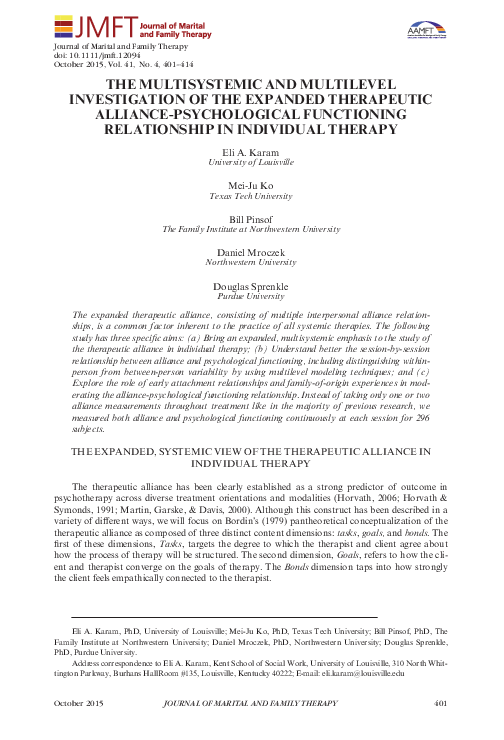 (PDF) The Multisystemic and Multilevel Investigation of the Expanded Therapeutic Alliance ...