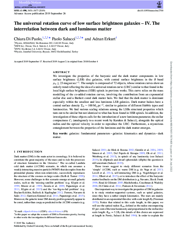 (PDF) The universal rotation curve of low surface brightness galaxies ...