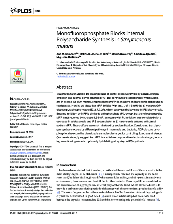 (PDF) Monofluorophosphate Blocks Internal Polysaccharide Synthesis in ...