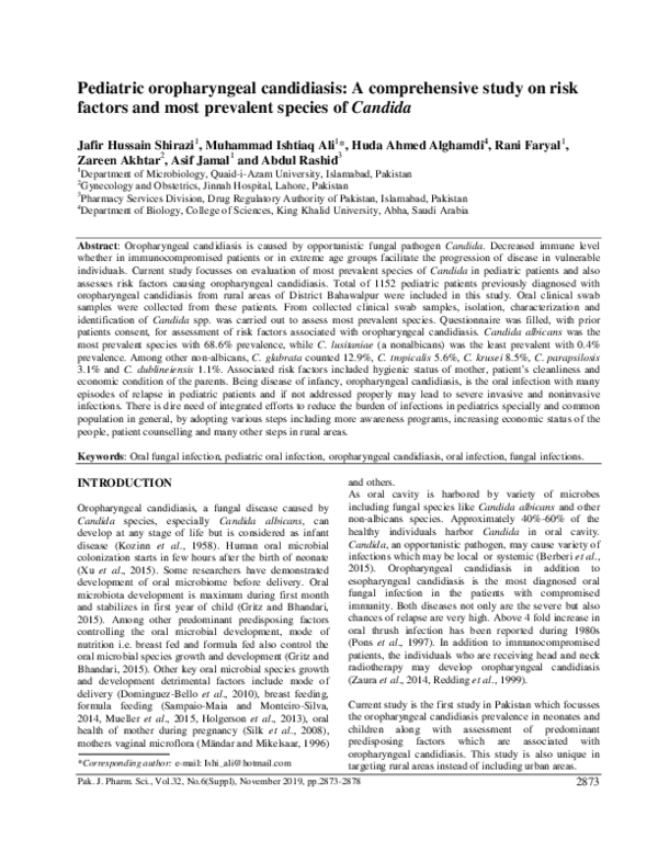 (PDF) Pediatric oropharyngeal candidiasis: A comprehensive study on ...