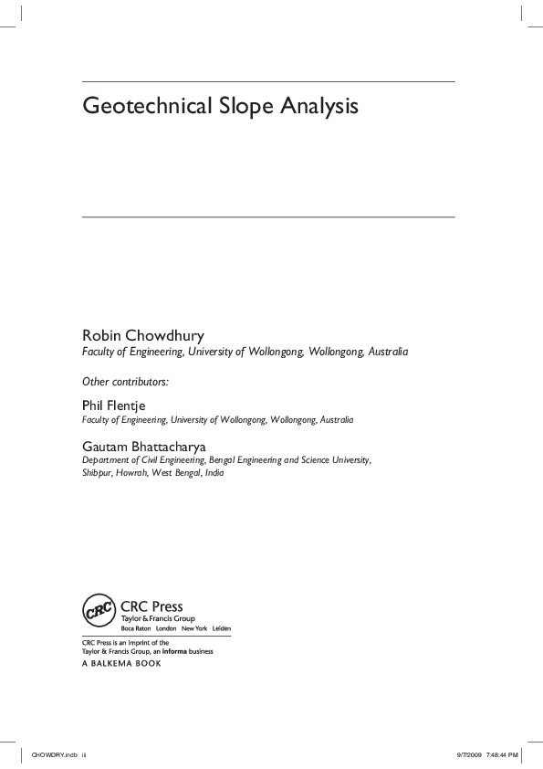 (PDF) Geotechnical Slope Analysis