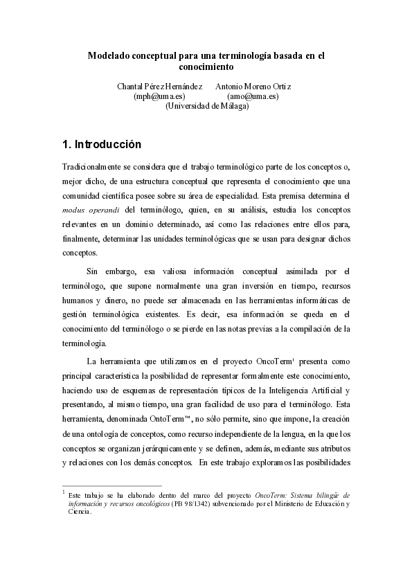 (PDF) Modelado conceptual para una terminología basada en el conocimiento