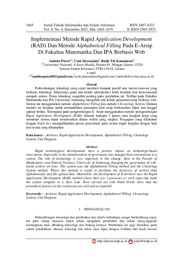(PDF) Implementasi Metode Rapid Application Development (Rad) Dan ...