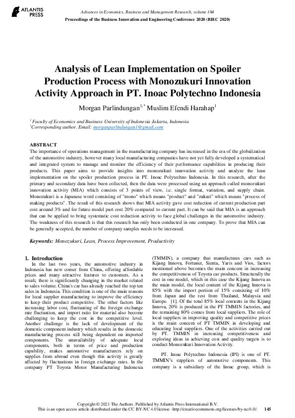 (PDF) Analysis of Lean Implementation on Spoiler Production Process ...