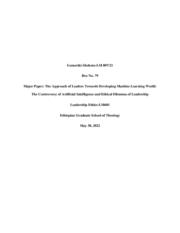 (PDF) Gemechis MP AI ethics