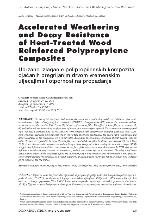 (PDF) Accelerated weathering and decay resistance of heat-treated wood ...