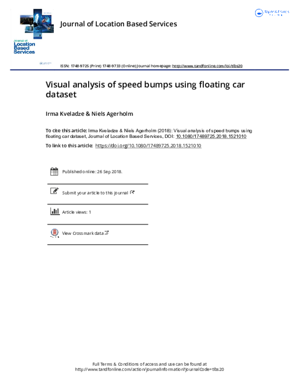 (PDF) Visual analysis of speed bumps using floating car dataset