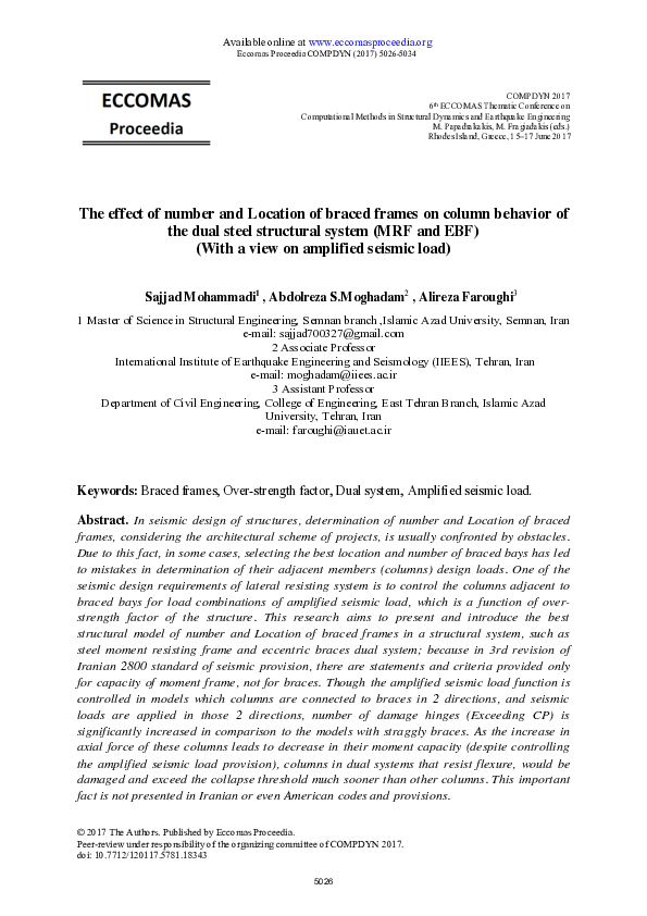 (PDF) The Effect of Number and Location of Braced Frames on Column ...
