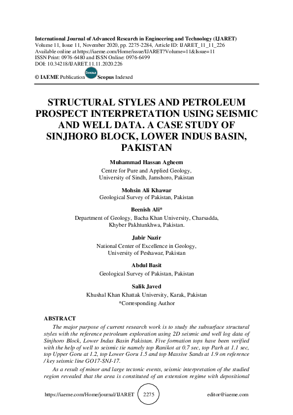 (PDF) STRUCTURAL STYLES AND PETROLEUM PROSPECT INTERPRETATION USING ...