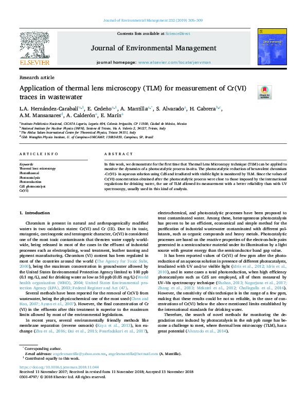 (PDF) Application of thermal lens microscopy (TLM) for measurement of ...
