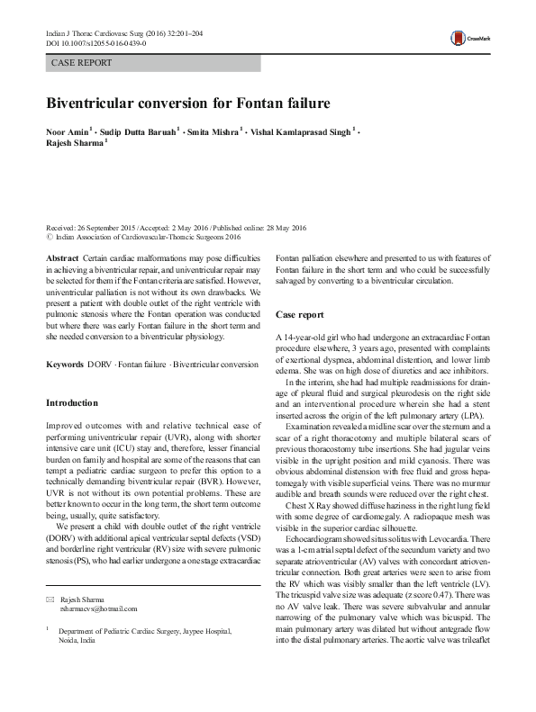 (PDF) Biventricular conversion for Fontan failure