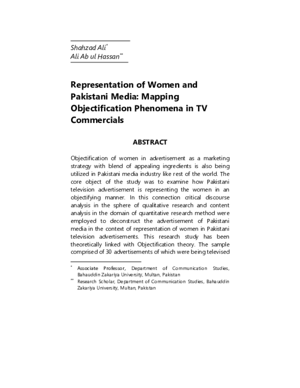 (PDF) Representation of Women and Pakistani Media: Mapping ...